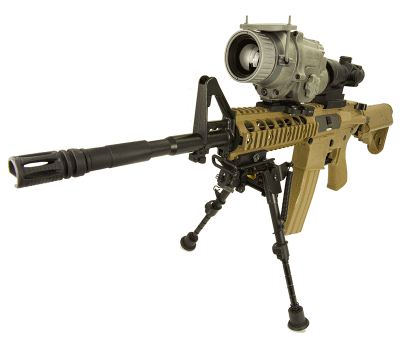 L3 LWTS thermal scope mounted on rifle, front view - SPI Corp